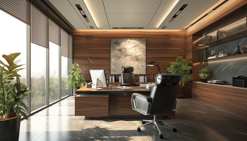 Modern Office Room in Building. Stock Illustration - Illustration of ...