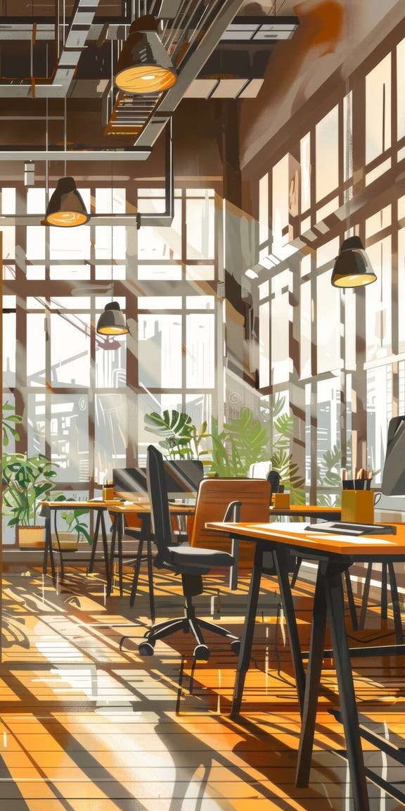 Modern Office Scene Featuring Contemporary Business Tools. Stock ...