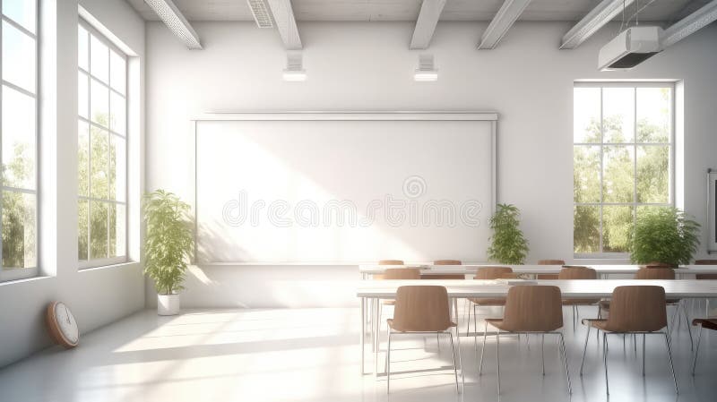 Modern Office Seminar Room with Projection Equipment, Whiteboards and ...