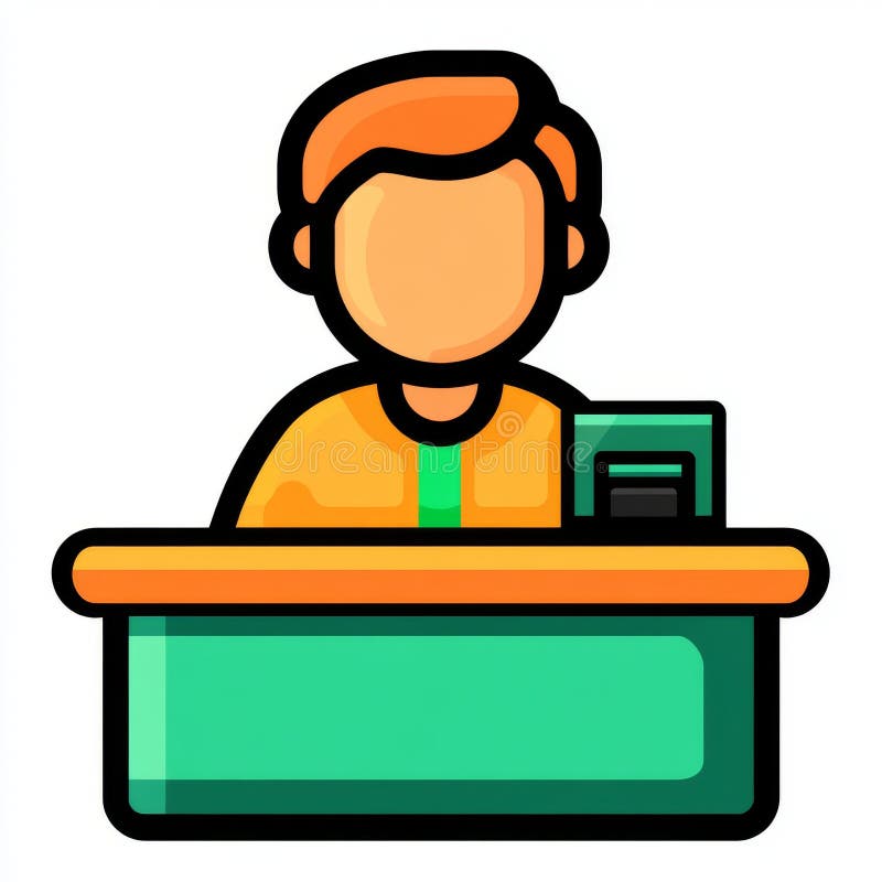 In a Modern Office Setting, a Computer is Used by a Receptionist Who ...