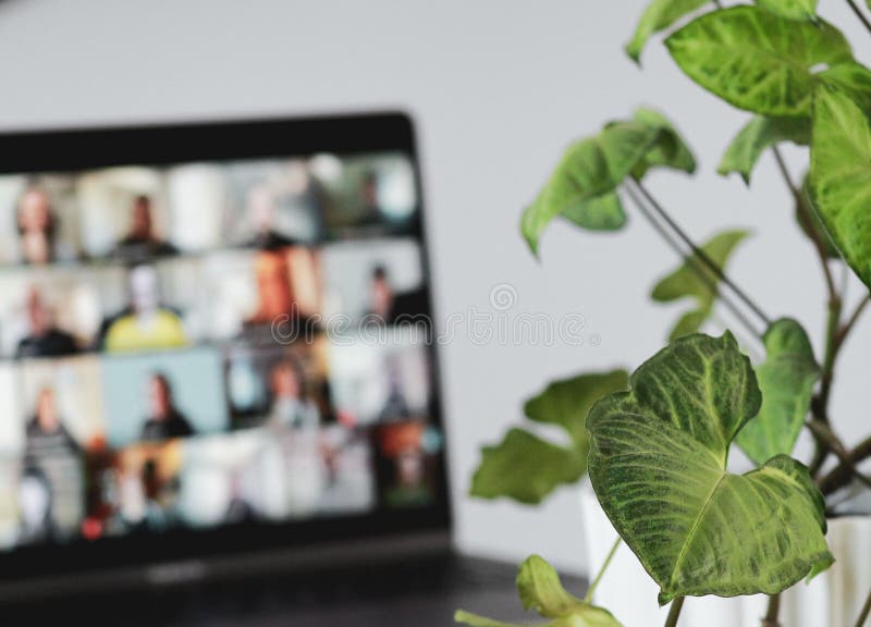 Modern Office Setting with a Laptop Computer on a Desk Stock Photo ...