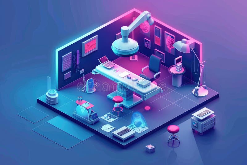 A Modern Office Setup with Essential Furniture and Technology Stock ...