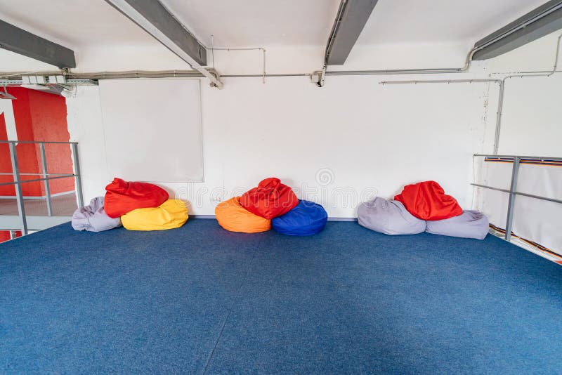 Modern Office Space with Bean Bag Chairs. Stock Image - Image of ...