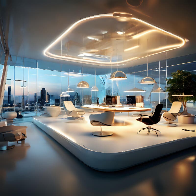 Modern Office Space: a Blend of Elegance and Functionality with Natural ...