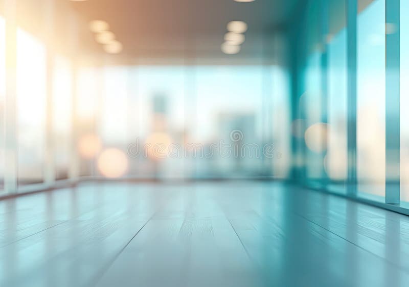 Modern Office Space Blurred Interior with Ambient Lighting. Stock ...
