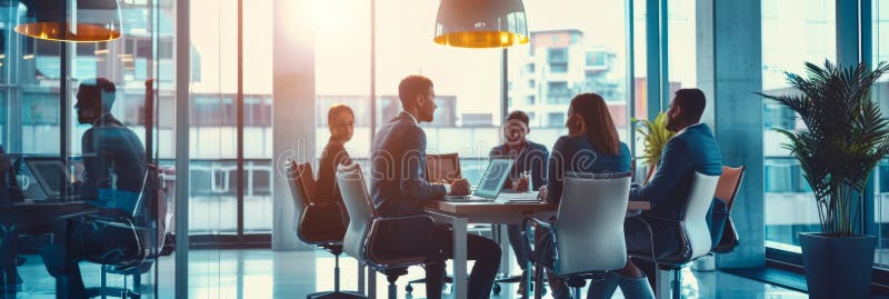 A Modern Office Space Buzzes with Activity As Colleagues Brainstorm ...