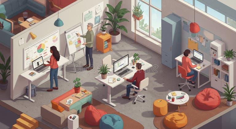 Modern Office Space with a Collaborative Atmosphere. Features Include ...