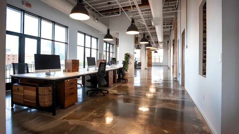 A Modern Office Space with Employees Working Collaboratively on a ...