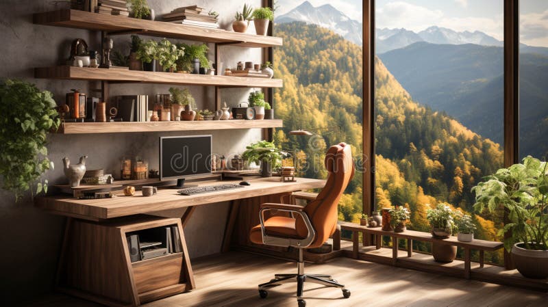 A Modern Office Space with Ergonomic Desks Stock Image - Image of busy ...