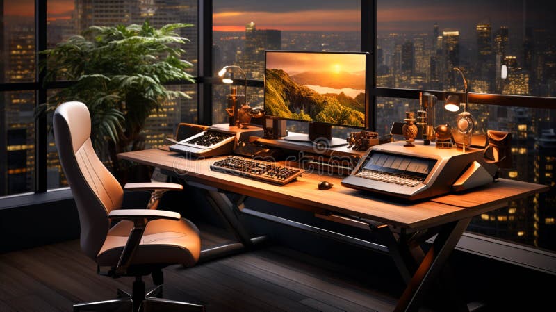 A Modern Office Space with Ergonomic Desks Stock Image - Image of space ...
