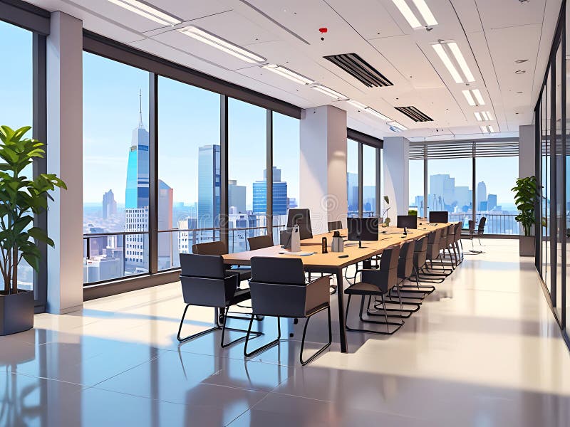 Modern Office Space Interior with Furniture Innovative Work Spaces ...