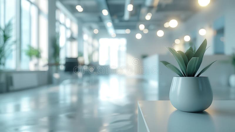 Modern Office Space with Minimalist Decor and a Touch of Greenery for a ...