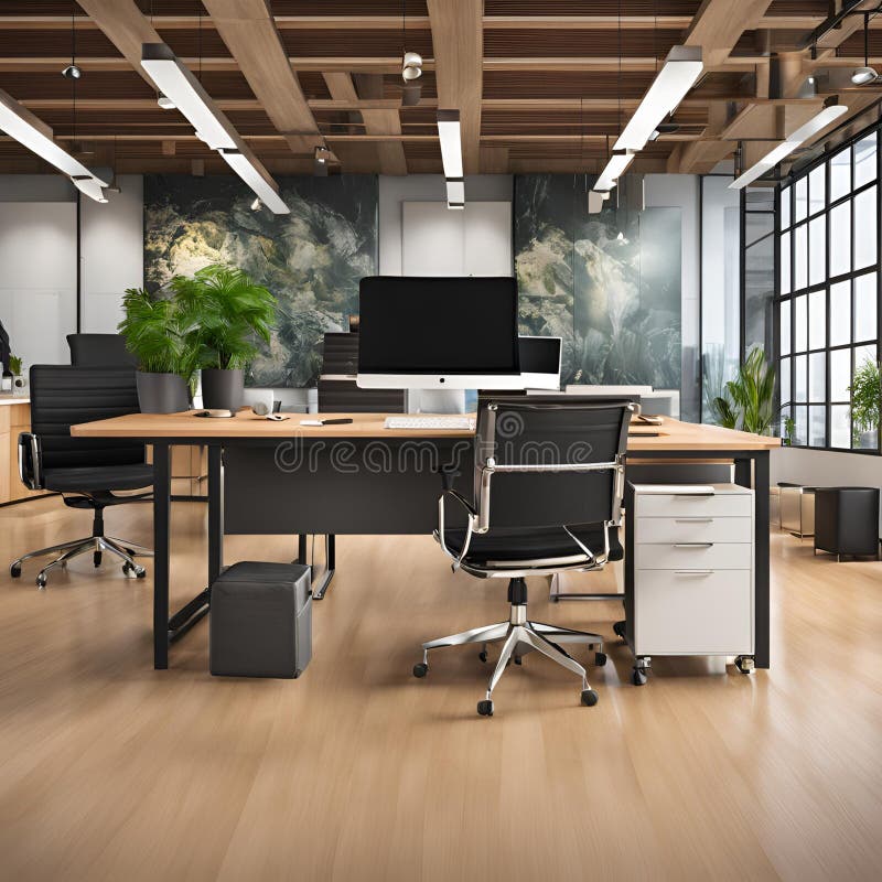 Modern Office Space with an Open Layout Stock Photo - Image of ...
