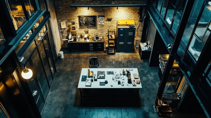 Modern Office Space with Organized Workstations Stock Illustration ...