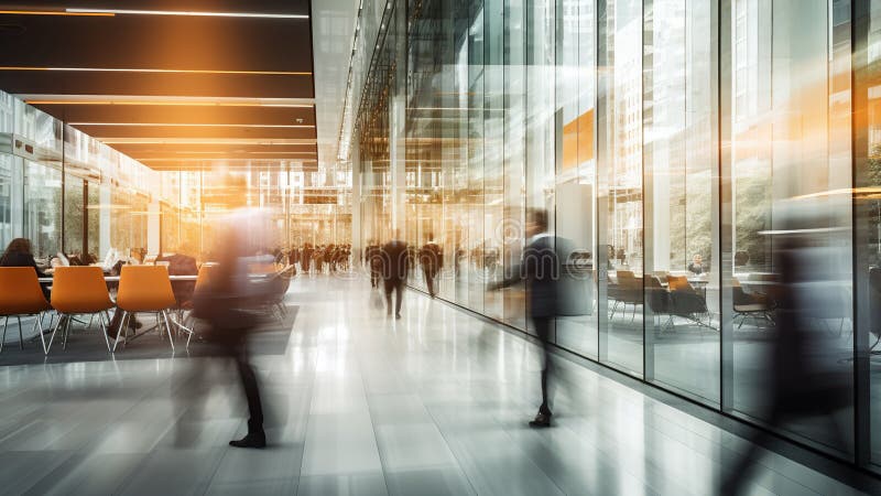 Modern Office Space with People Motion Blur View , Created with ...