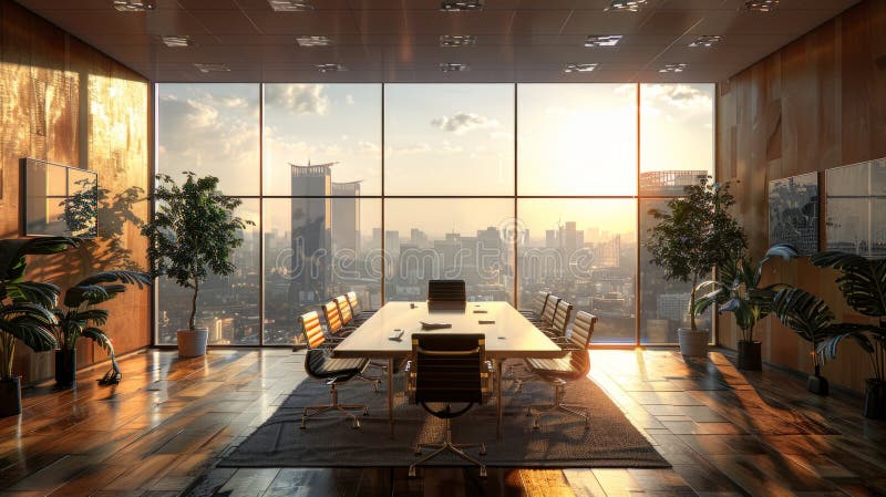 Modern Office Spaces with Open Layouts, Conference Rooms, and Large ...