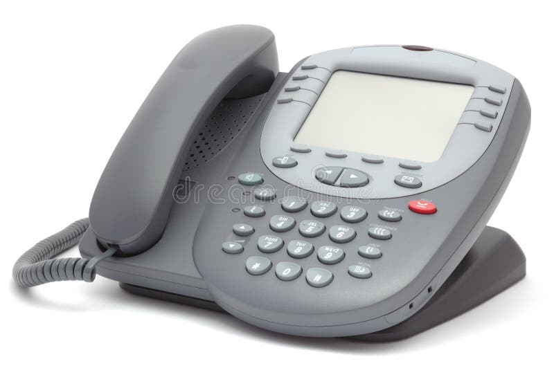 Modern Office System Phone with Large LCD Screen. Isolated on White ...