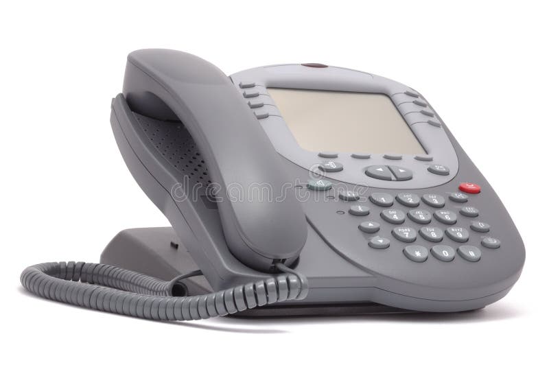 Modern Office System Phone with Large LCD Screen Stock Photo - Image of ...