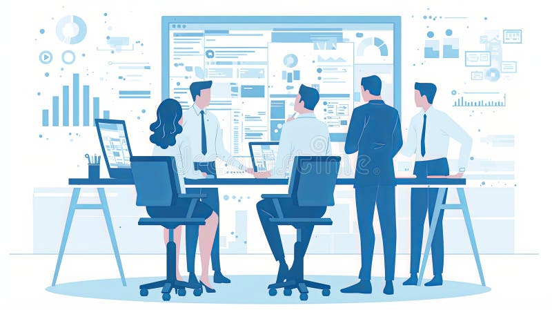 Collaborative Business Meeting with Professionals Analyzing Charts and ...