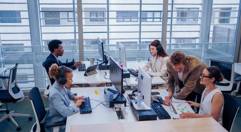 Modern Office Team Collaboration in a Bright and Open Workspace ...