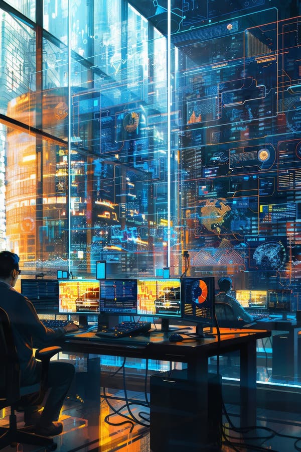 Modern Office Team Using Collaborative Technology and Shared Digital ...