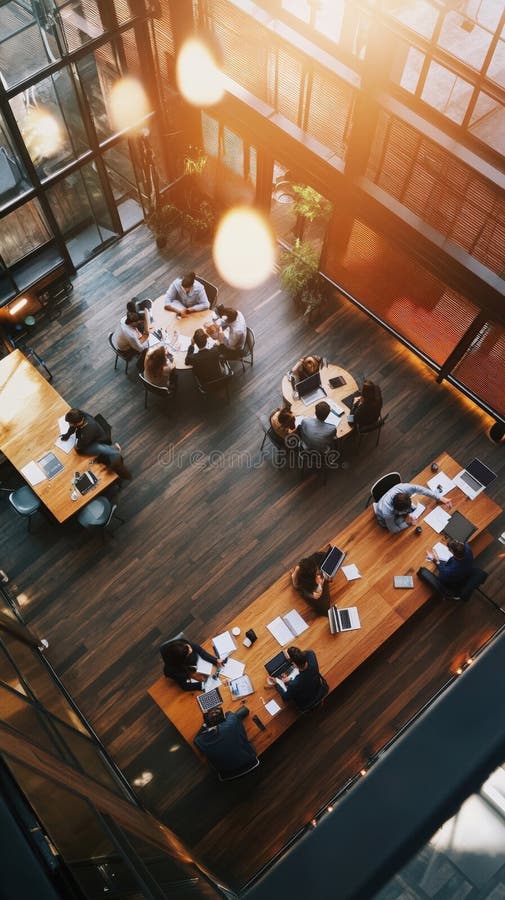 Modern Office Teamwork Collaboration Stock Illustration - Illustration ...