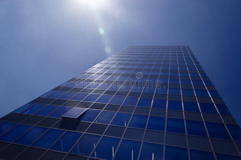 Modern Office Tower with Opened Window Stock Photo - Image of grid ...