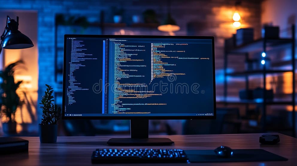 The Modern Office Utilizes Computer Coding Software and Digital ...