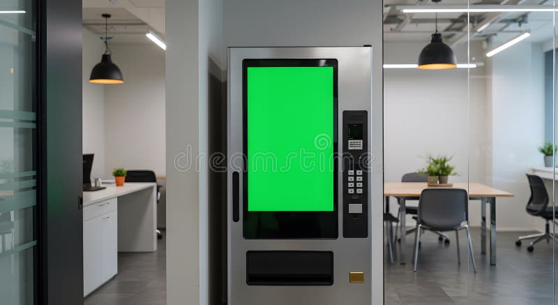 Modern Office Vending Machine with Green Screen in a Contemporary ...