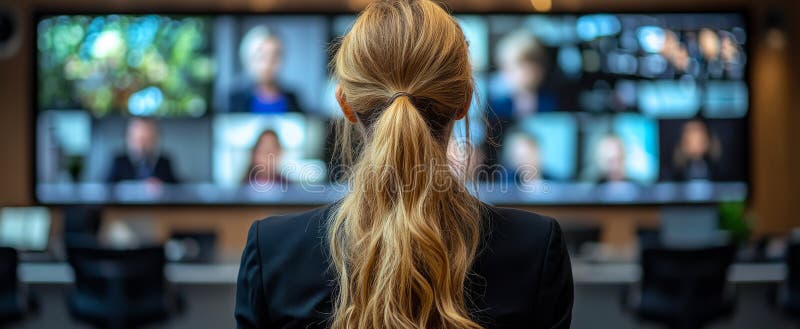 Modern Office Videoconference Stock Photo - Image of screen ...