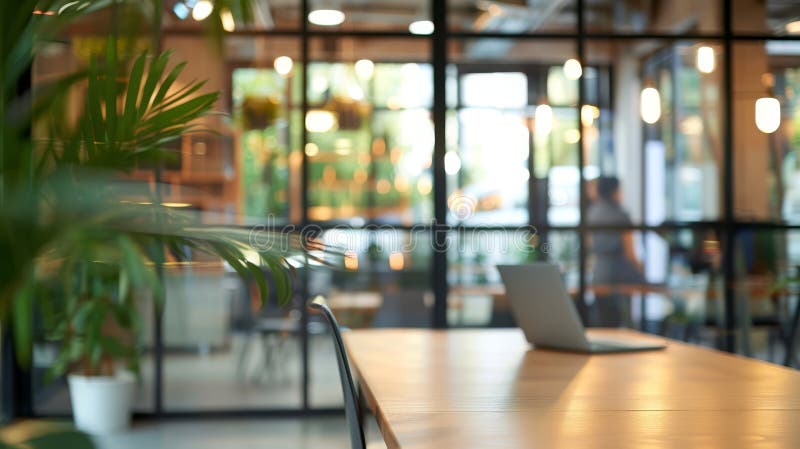 Modern Office Visible through Clear Glass Partitions Stock Illustration ...