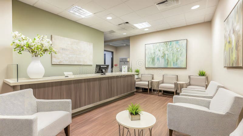 Modern Office Waiting Area Design Stock Photo - Image of wall ...