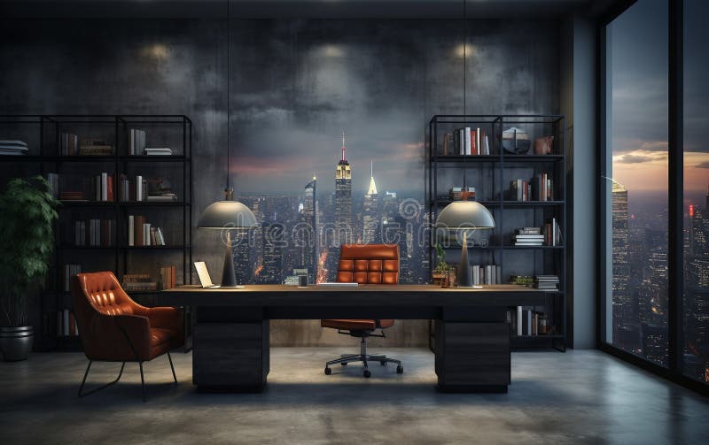 Modern Office Wall Background Stock Illustration - Illustration of ...