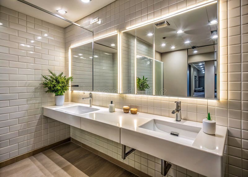 Modern Office Washroom a Clean Functional and Reflective Space for ...