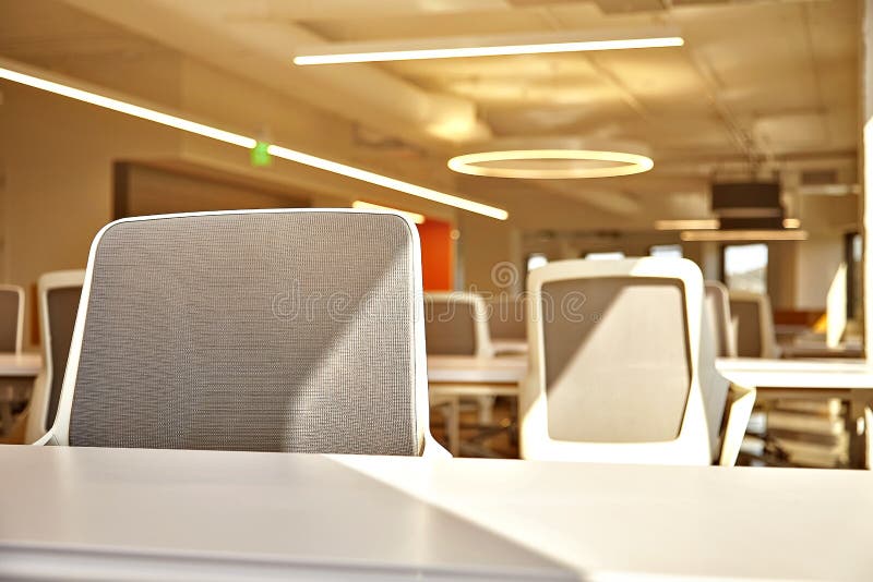 Modern Office with Windows and City View Stock Photo - Image of meeting ...