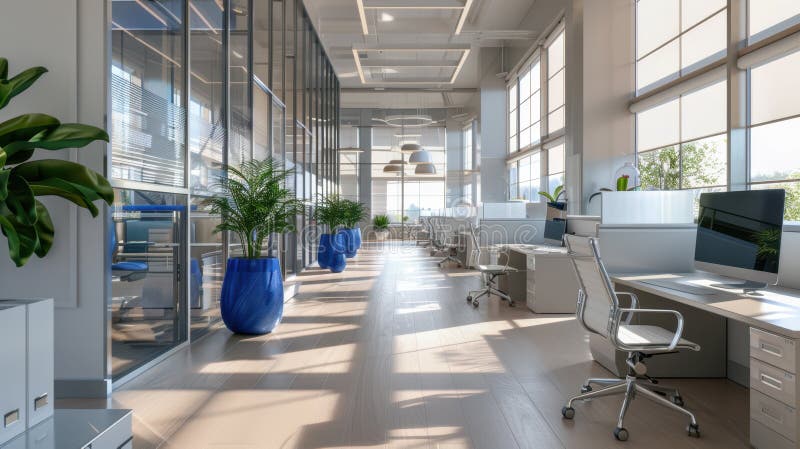 The Modern Office Workspace.AI Generated Image Stock Image - Image of ...