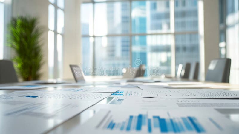 Modern Office Workspace with Business Documents and Plans Stock ...