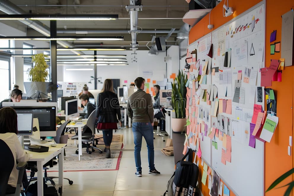 Modern Office Workspace, Collaborative Teamwork, Innovative Design, and ...