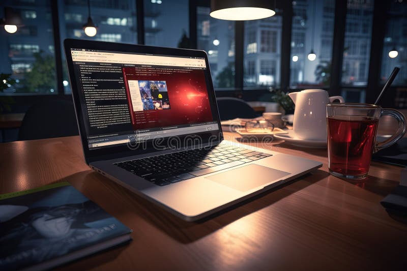 Modern Office Workspace with a Computer Monitor on a Table, Studio ...