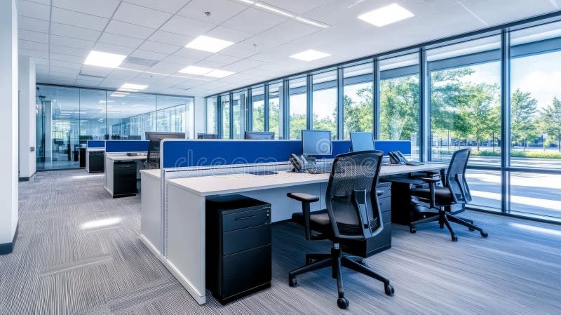 Modern Office Workspace Design Bright Modern Office with Sleek ...