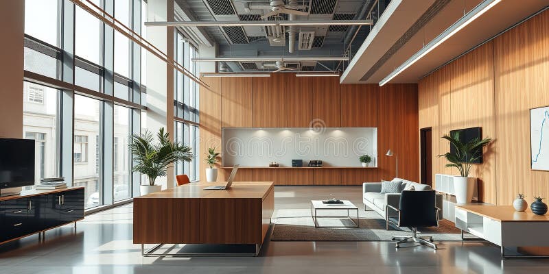 Modern Office Workspace Design Dynamic Architecture and Professional ...