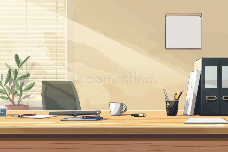 Modern Office Workspace. Minimalistic and Clean Stock Image - Image of ...