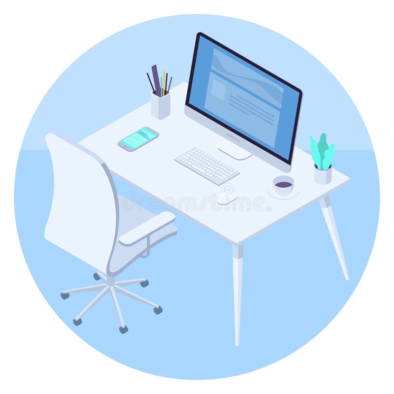 Office Computer Isometric Stock Illustrations – 24,700 Office Computer ...
