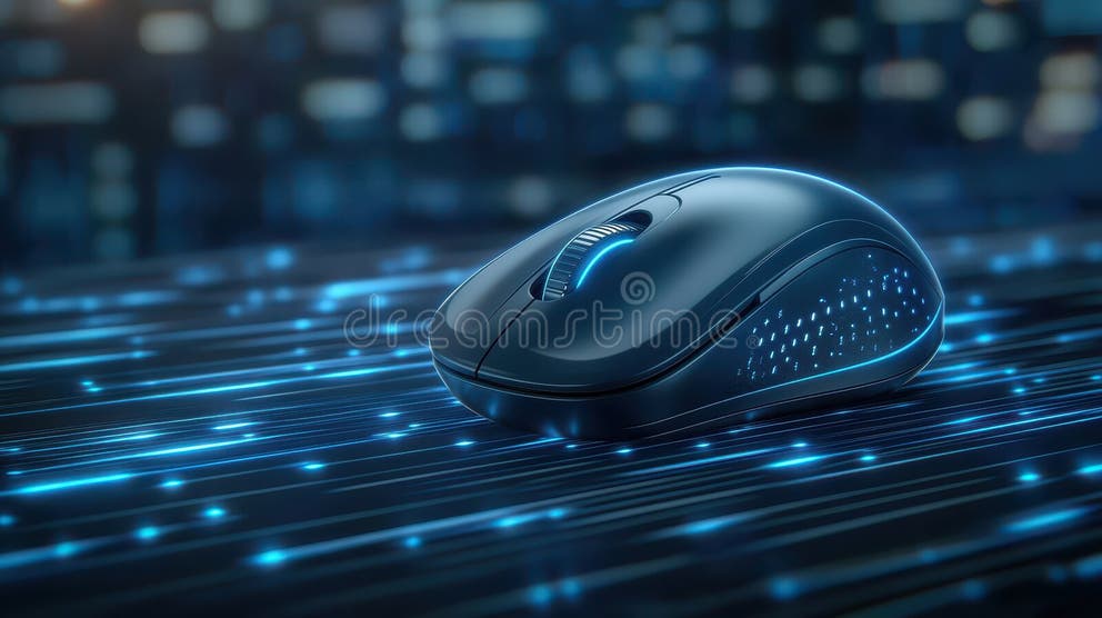 Modern Office Workspace, Mouse on Table with Stunning City View Mouse ...