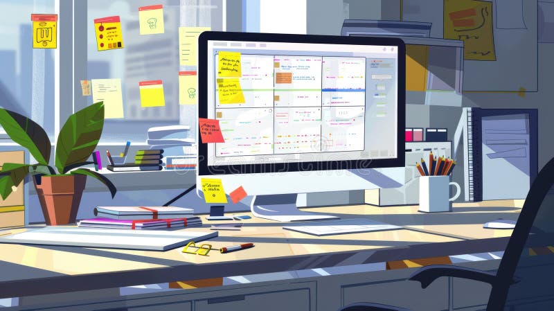 Efficient Office Workspace Project Management Software Productivity ...