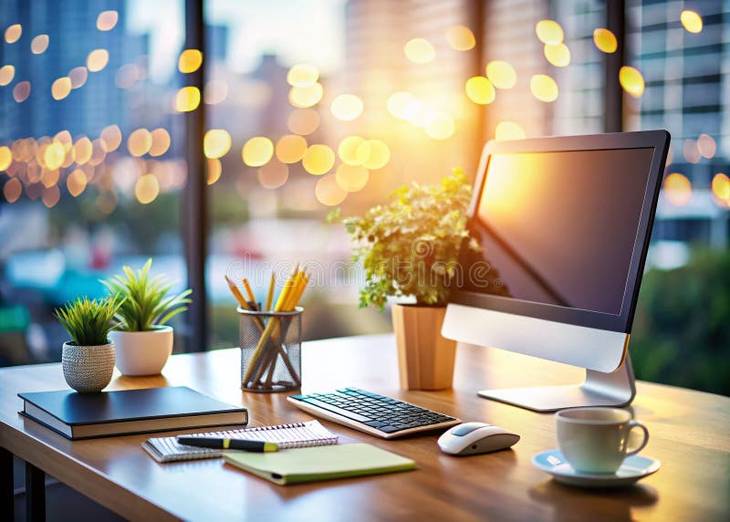 Modern Office Workspace a Stylish and Professional Desktop Background ...