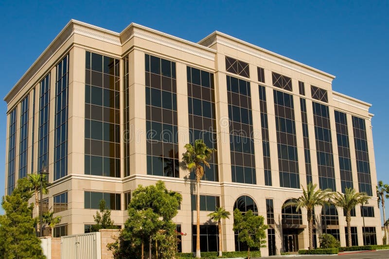 Modern Office Building Side View Stock Image - Image of office, window ...