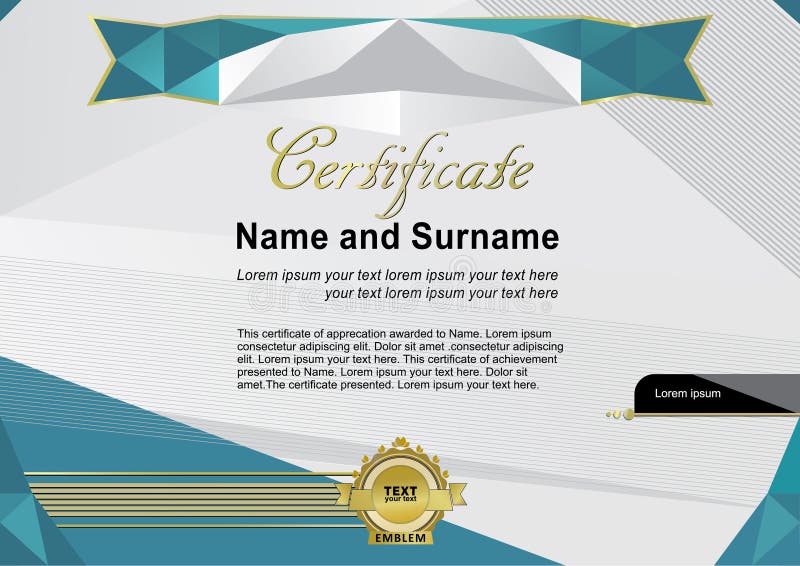 Modern Official Certificate. Modern Background with Gold Design ...