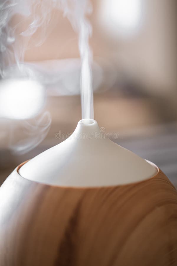 Modern Oil Aroma Diffuser Close Up on a Blurred Background Stock Photo ...