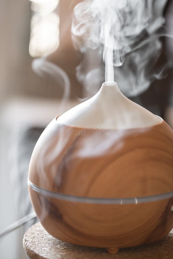 Modern Oil Aroma Diffuser Close Up on a Blurred Background Stock Photo ...